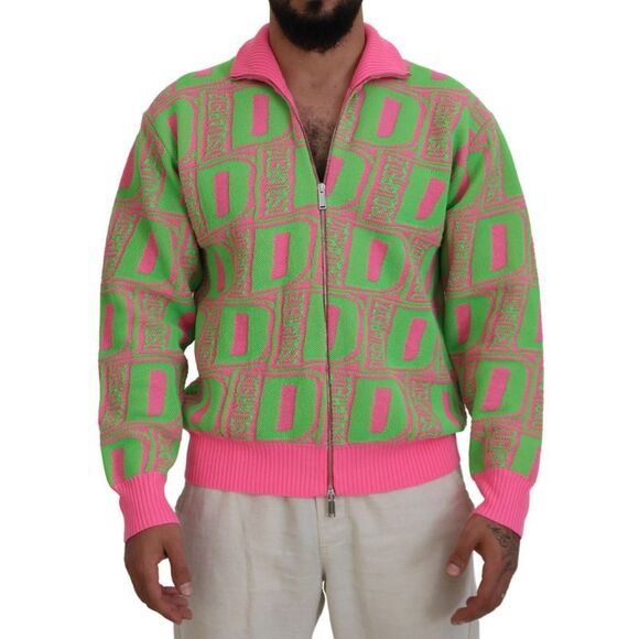 Dsquared² | Sweaters | Dsquared Pink Green Collared Long Sleeves Full ...